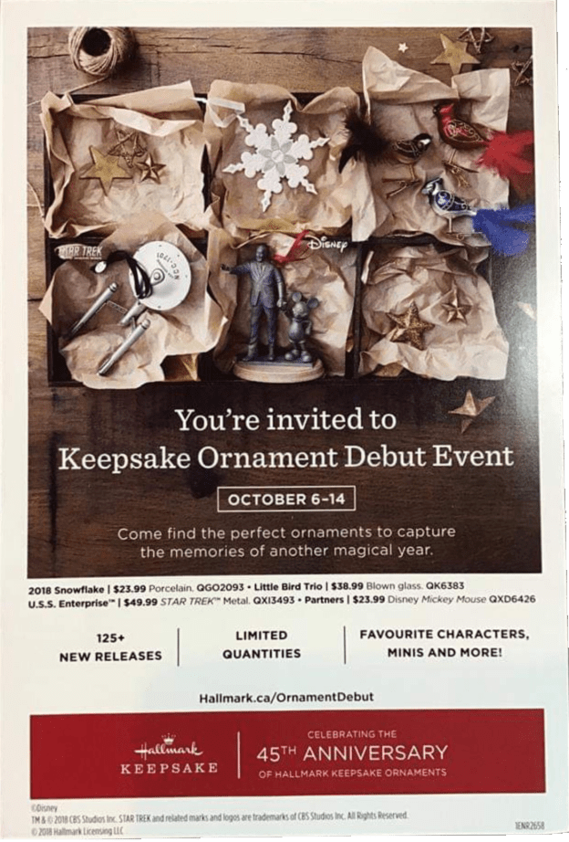 2018 45th Anniversary Hallmark Print Advertisement | Hallmark Star Trek ...