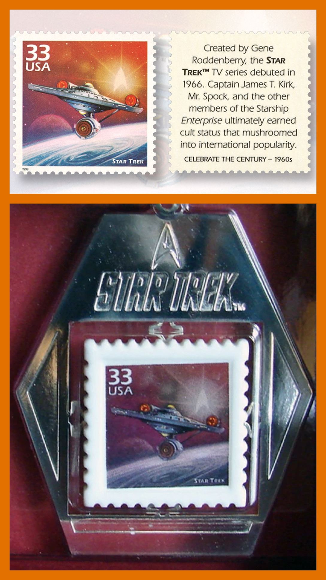 Artist Inspirations: Enterprise Stamp (1999) | Hallmark Star Trek Ornaments