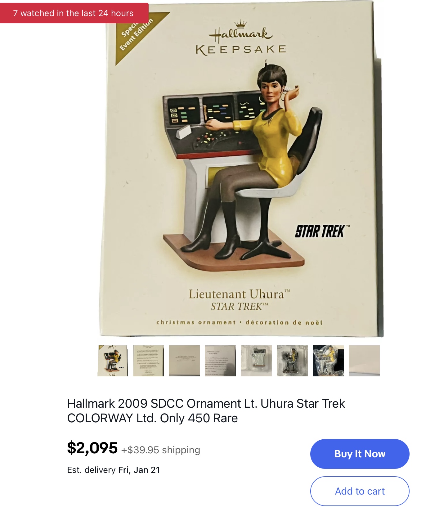 Hallmark 2009 SDCC Lt. Uhura Gold Uniform Variant on eBay *SOLD ...
