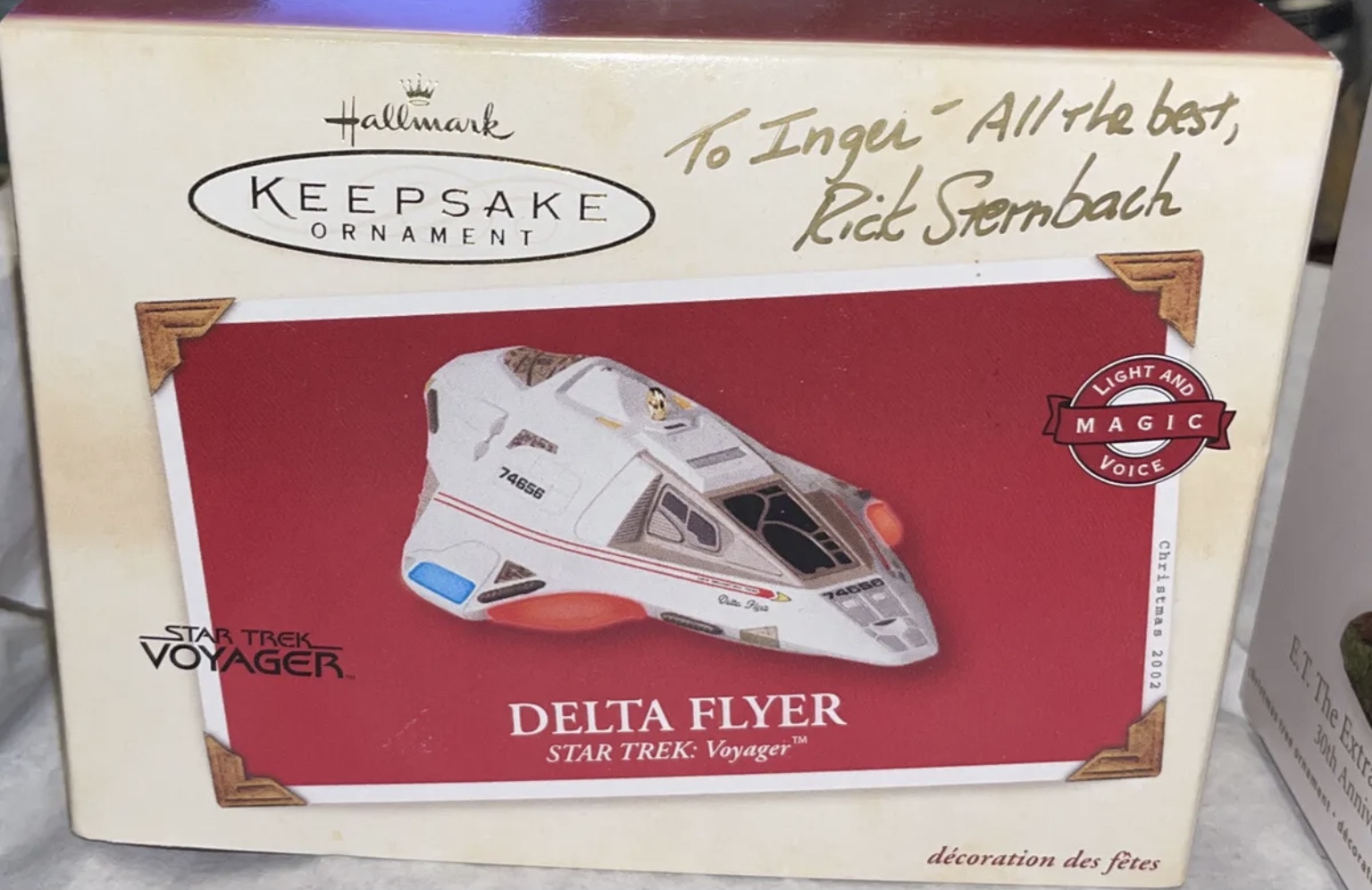 Rick Sternbach Autographed Delta Flyer | Hallmark Star Trek Ornaments