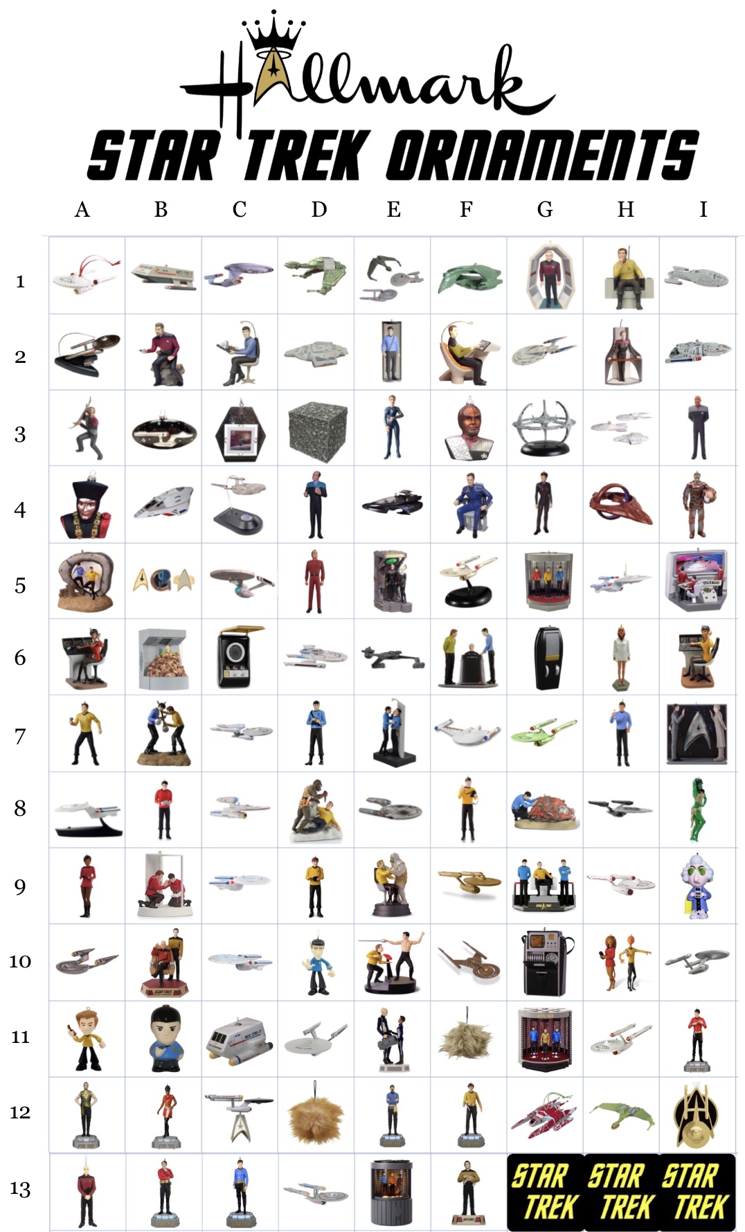 2022 Hallmark Star Trek Ornament Checklist | Hallmark Star Trek Ornaments